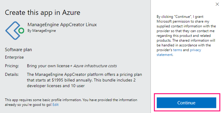 Installing On Azure Manageengine Appcreator Help