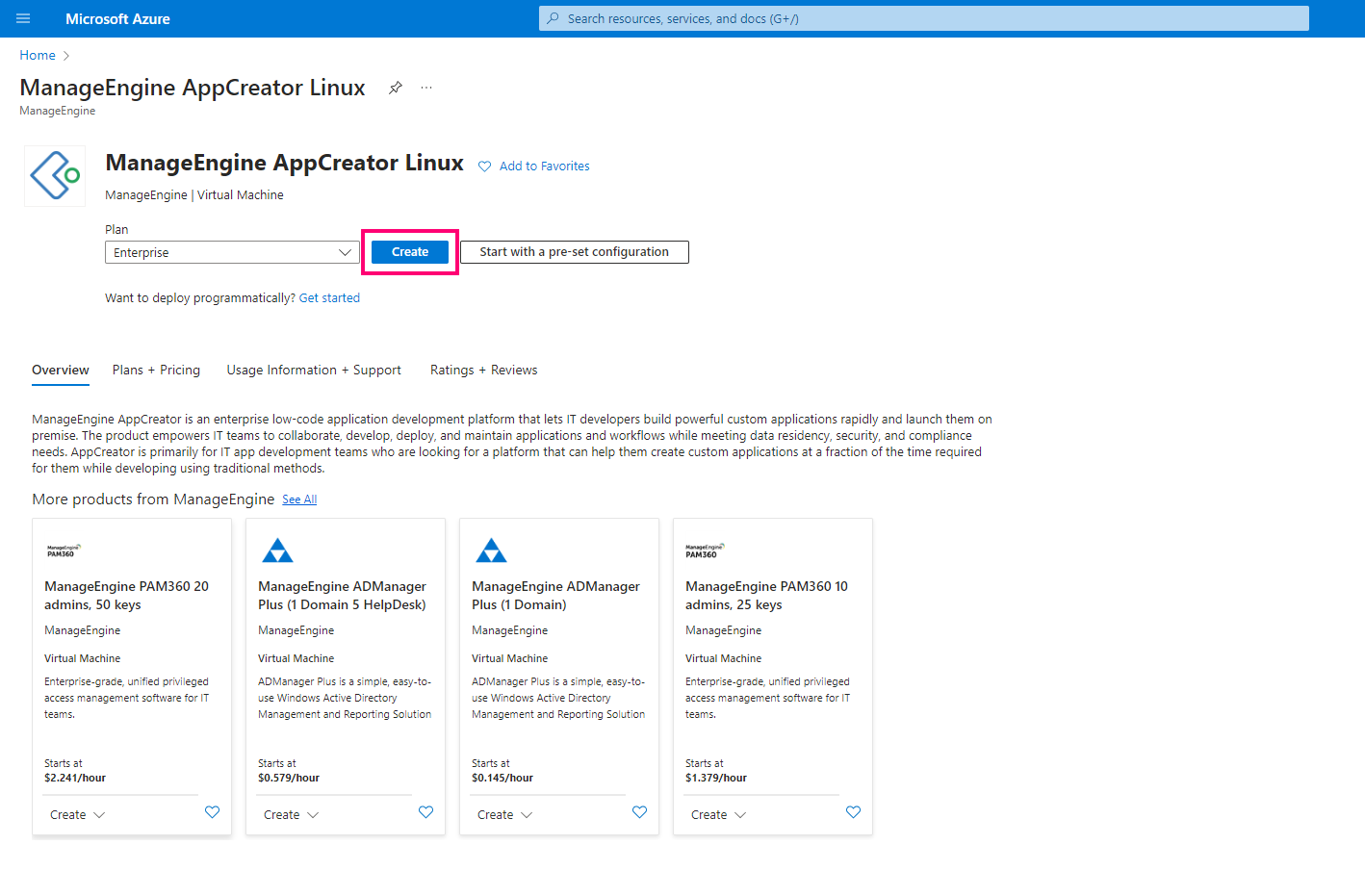 Installing on Azure | ManageEngine AppCreator Help