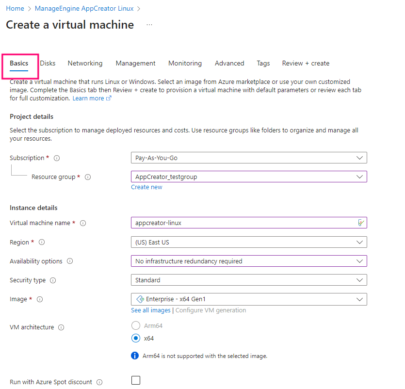 Installing On Azure Manageengine Appcreator Help