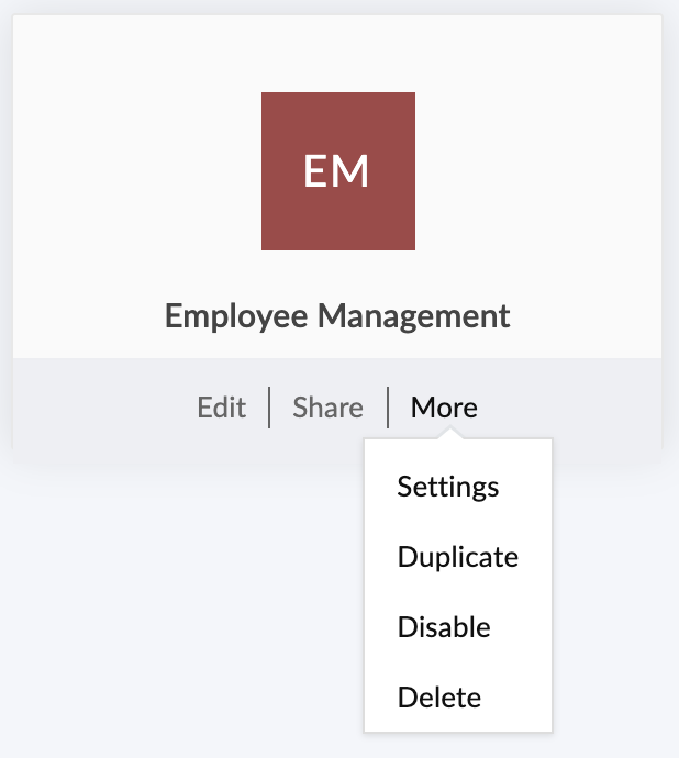 Edit Delete And Duplicate Your Applications Manageengine Appcreator Help