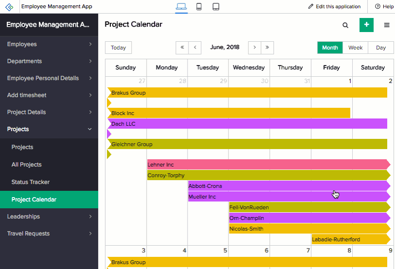 Understand Detail View Actions in Calendar Report | ManageEngine ...