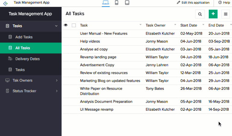 Understand Detail View Actions In List Report Manageengine Appcreator