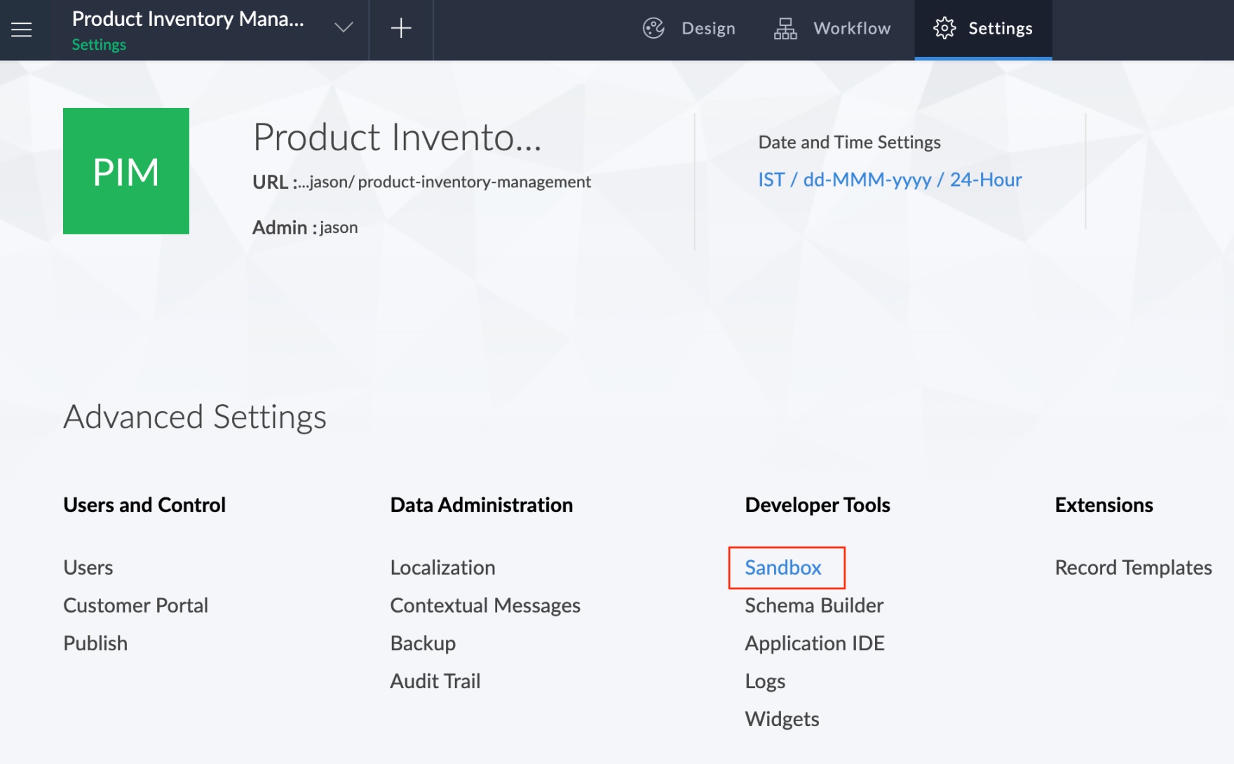 Create Application Sandbox | ManageEngine AppCreator Help