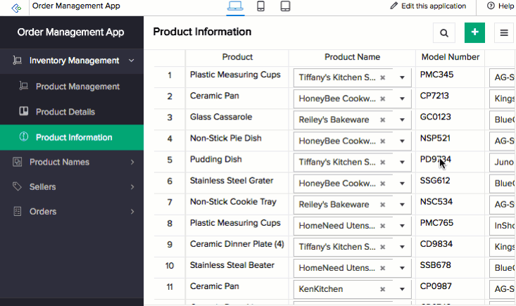 Understand Quick View Layouts In Spreadsheet Report Manageengine Appcreator Help