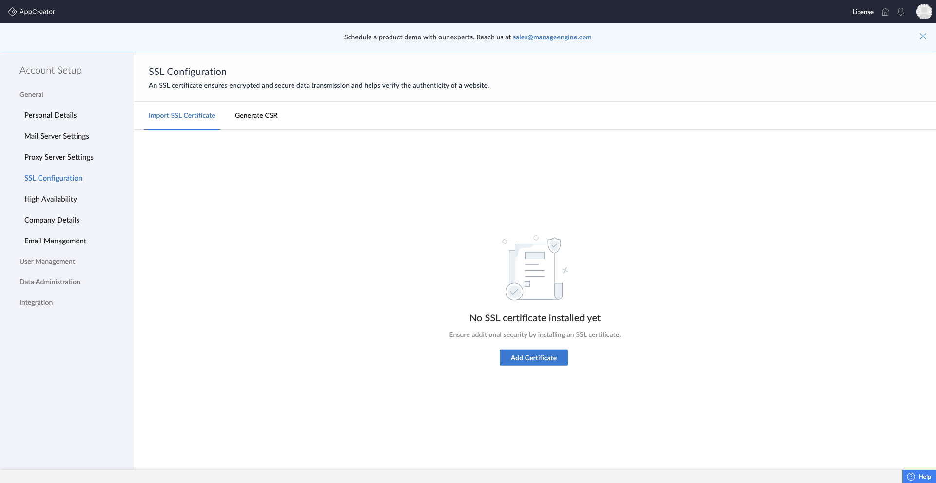 Ssl Configuration Manageengine Appcreator Help