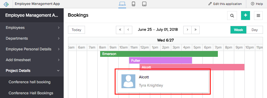 Understand Quick View Layouts In Timeline Report Manageengine Appcreator Help