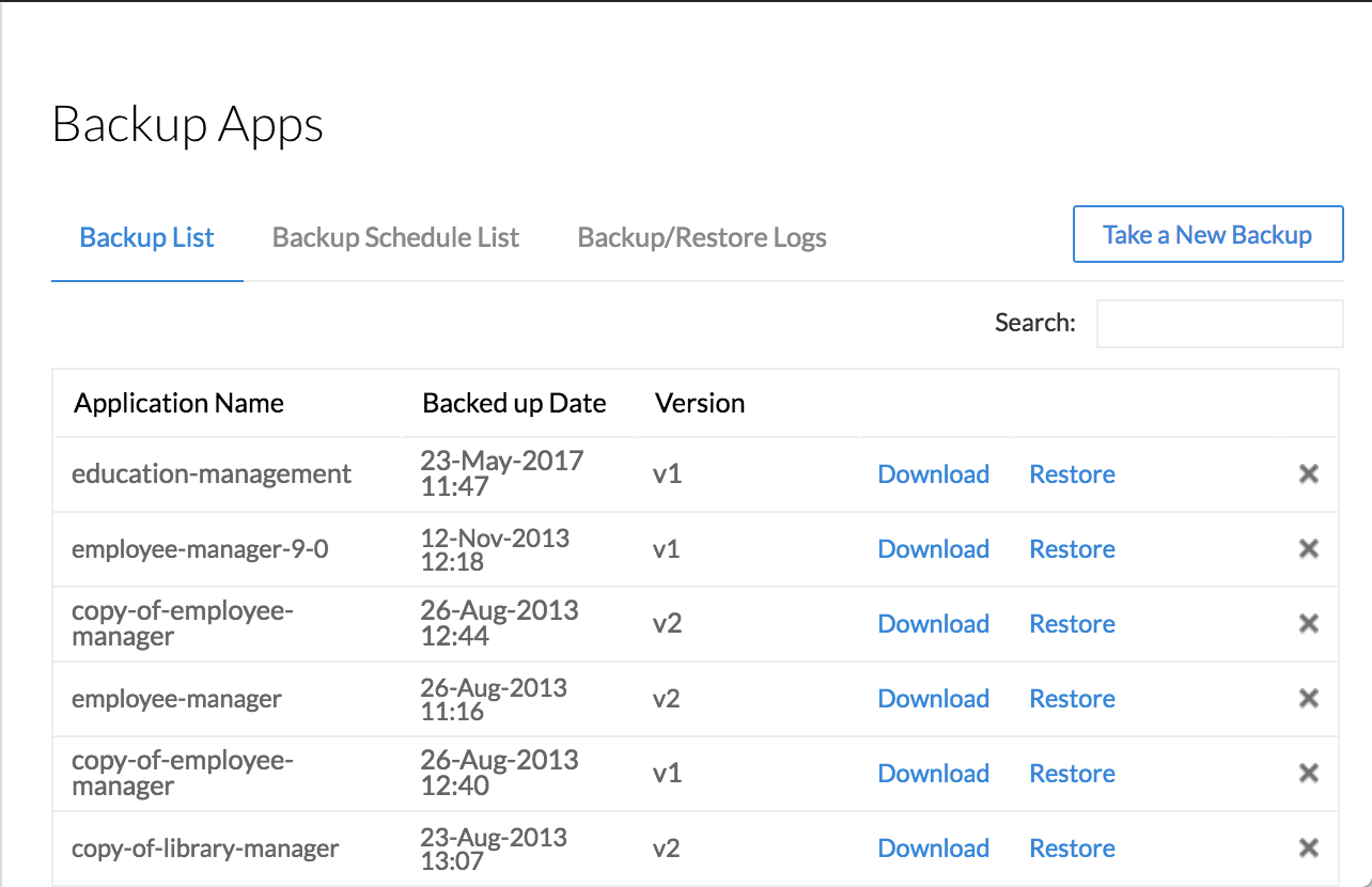 Backup and restore your apps