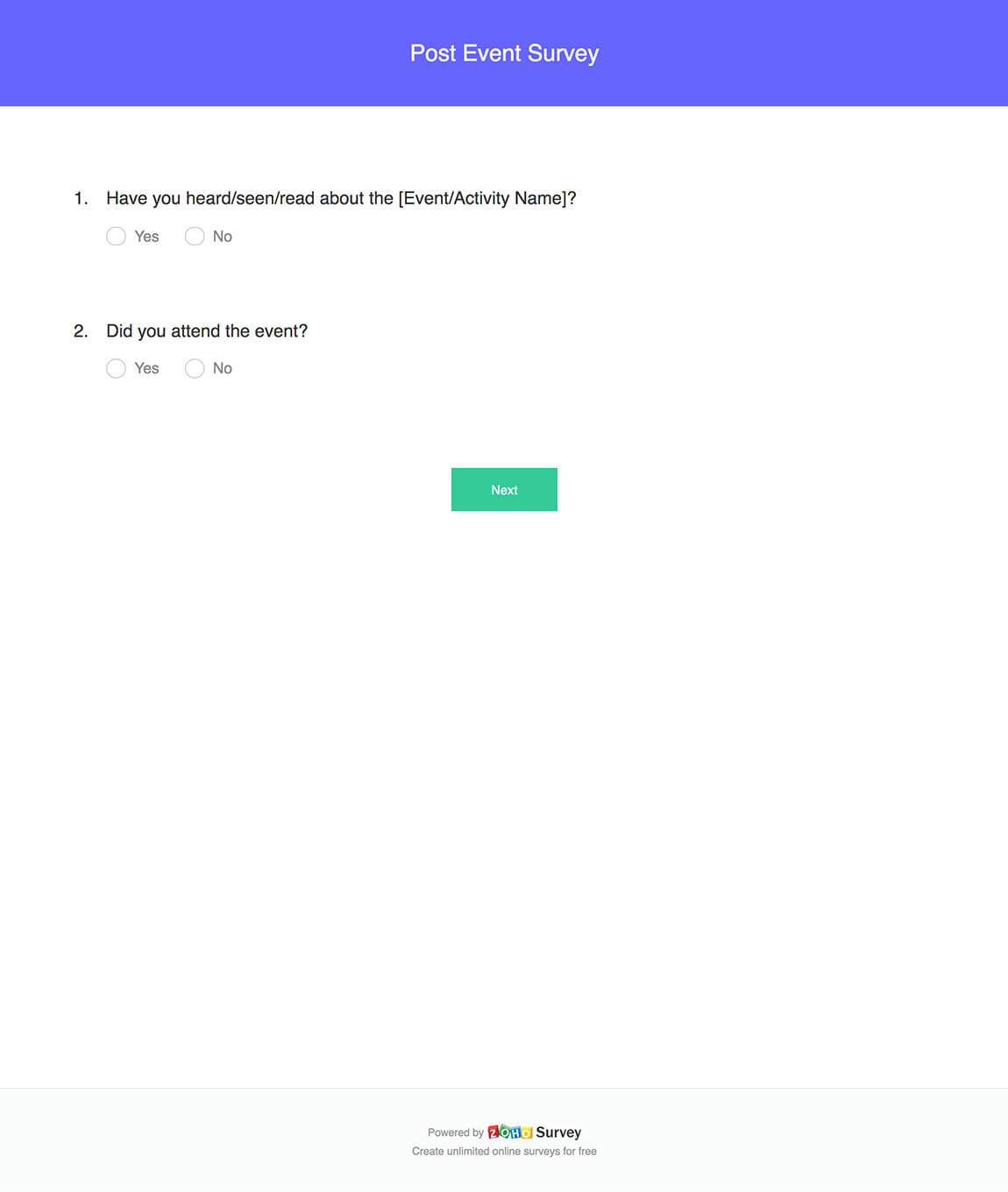 Post event Survey template - Zoho Survey Post event Survey template - Zoho Survey