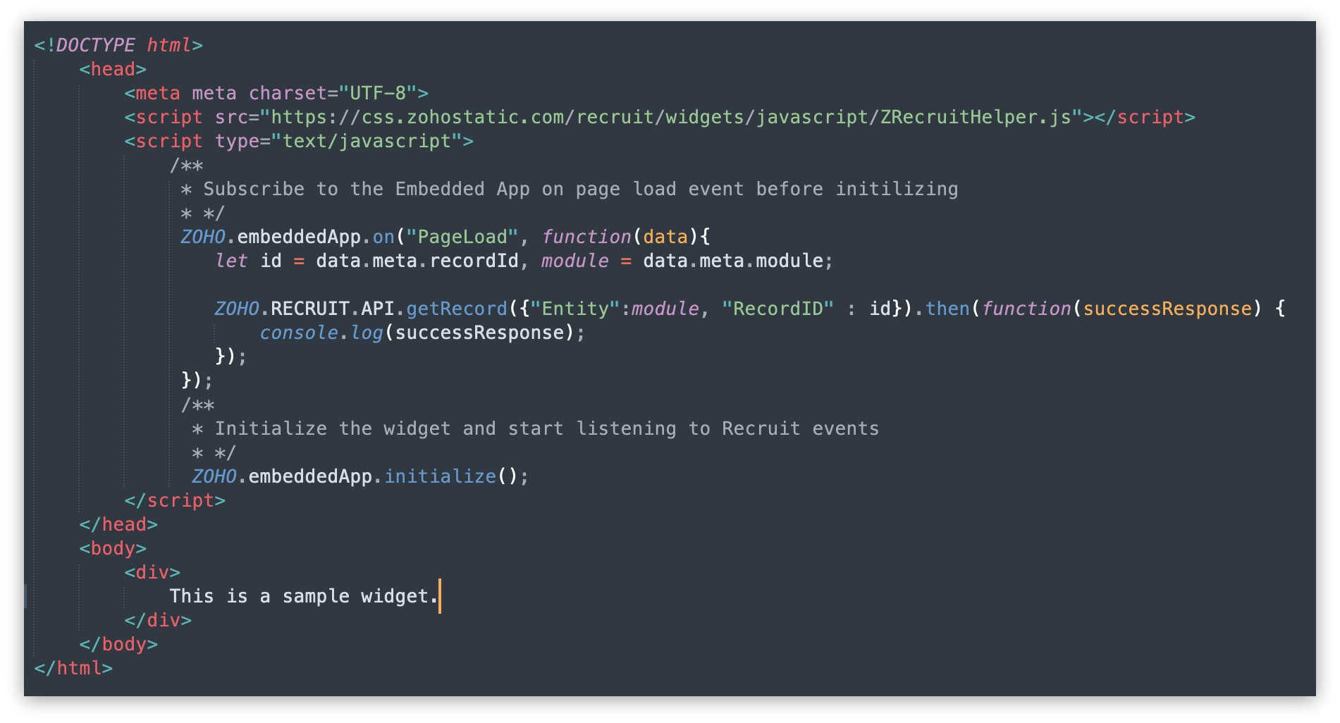 Create Widget | Online Help - Zoho Recruit