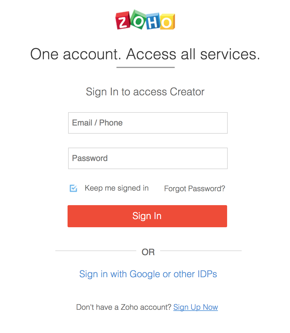 Sign in to Zoho Creator | Zoho Creator Help Sign in to Zoho Creator | Zoho Creator Help