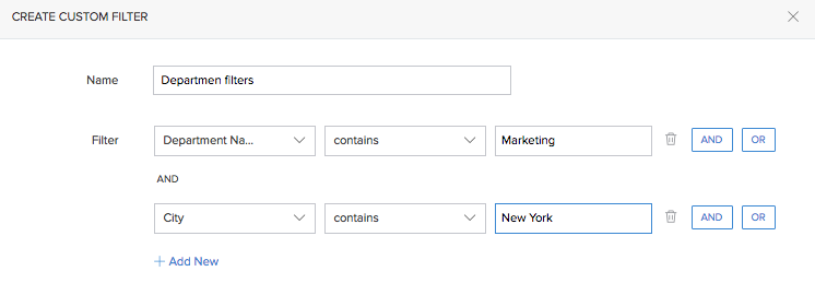 Define Custom Filters | ManageEngine AppCreator Help