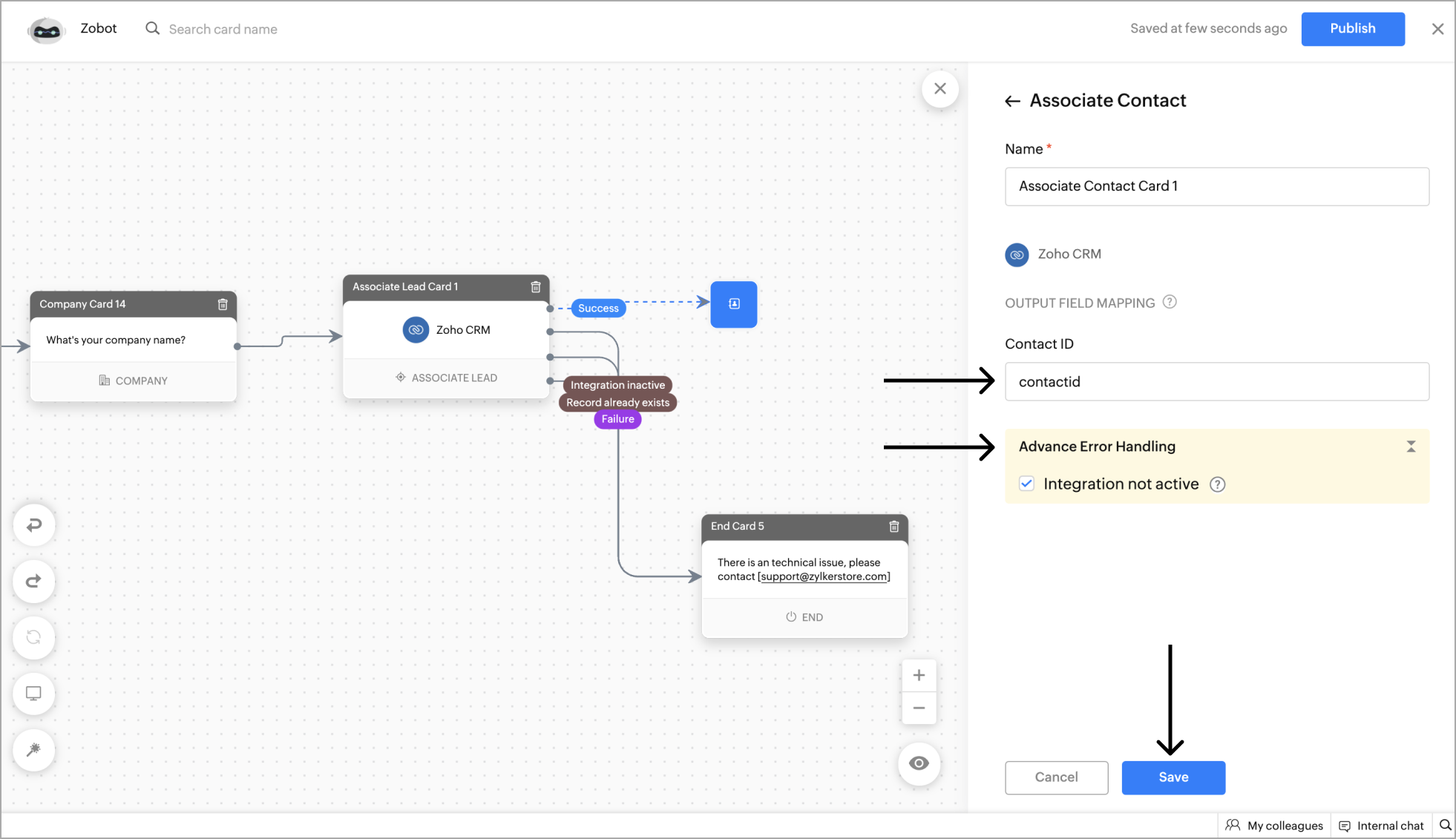 Integration Blocks | Codeless Bot - Zoho SalesIQ
