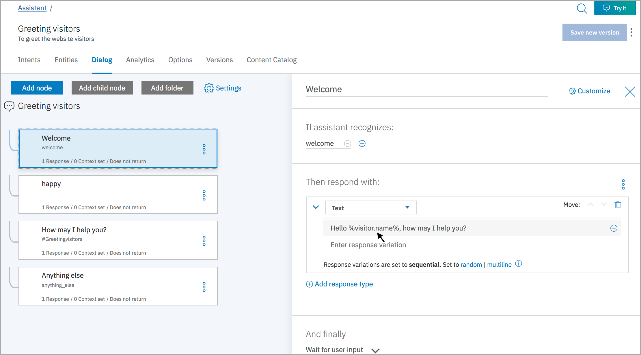 Basics of integrating the Watson Assistant platform