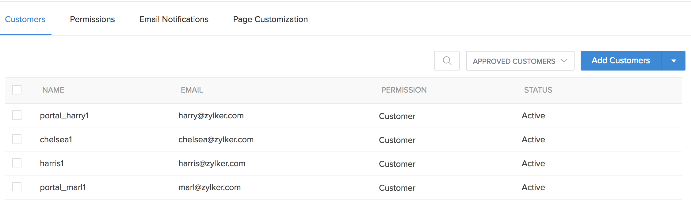 Import Customers to the Customer Portal | ManageEngine AppCreator Help