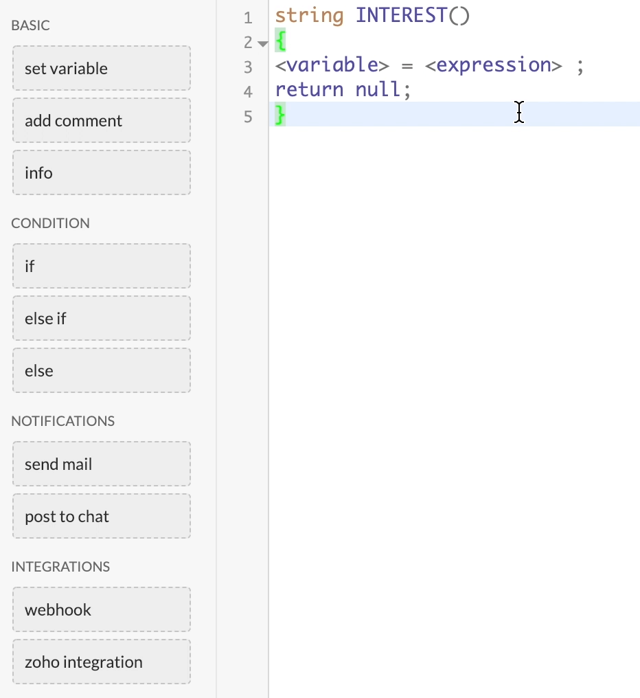 Cree y utilice funciones personalizadas en hojas de cálculo | Zoho Sheet