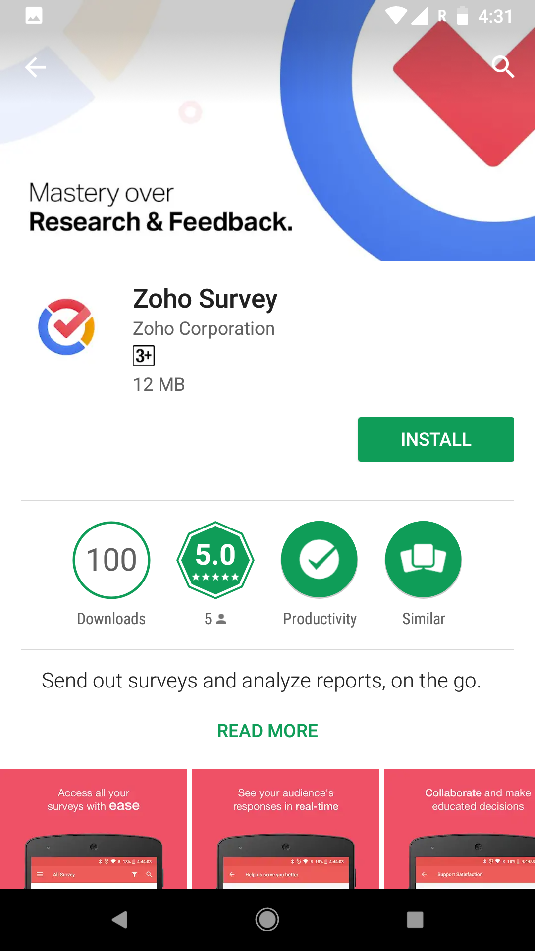 Help Guide for Zoho Survey's Android App