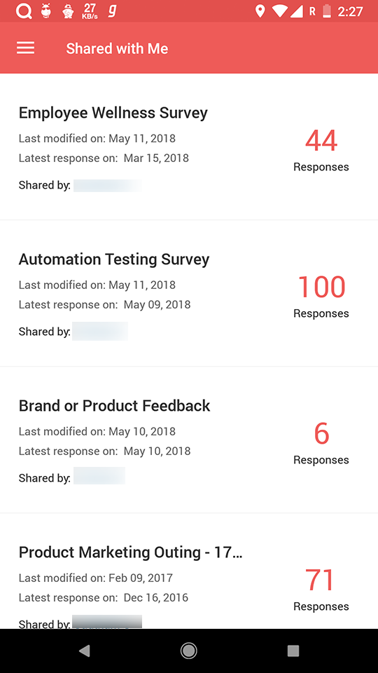 Help Guide for Zoho Survey's Android App