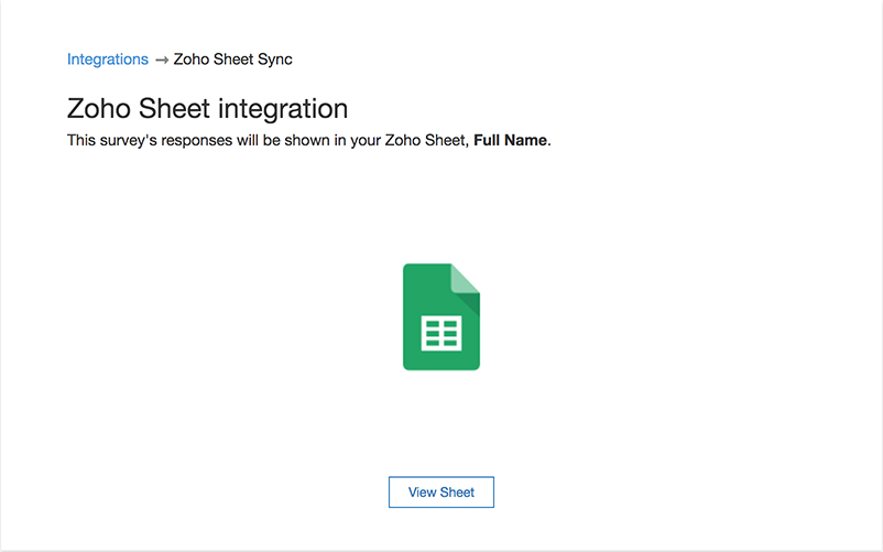 How to integrate Zoho Sheet with Zoho Survey? How to integrate Zoho Sheet with Zoho Survey?