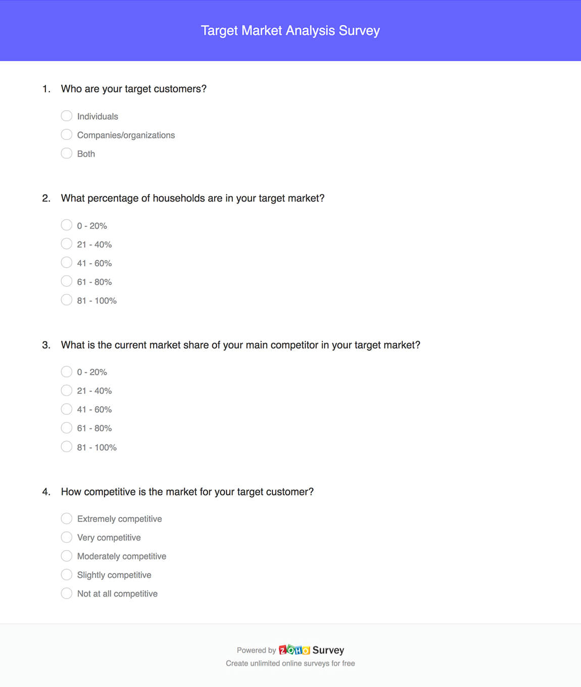 Target Market Analysis Survey Template Zoho Survey Target Market Analysis Survey Template Zoho Survey
