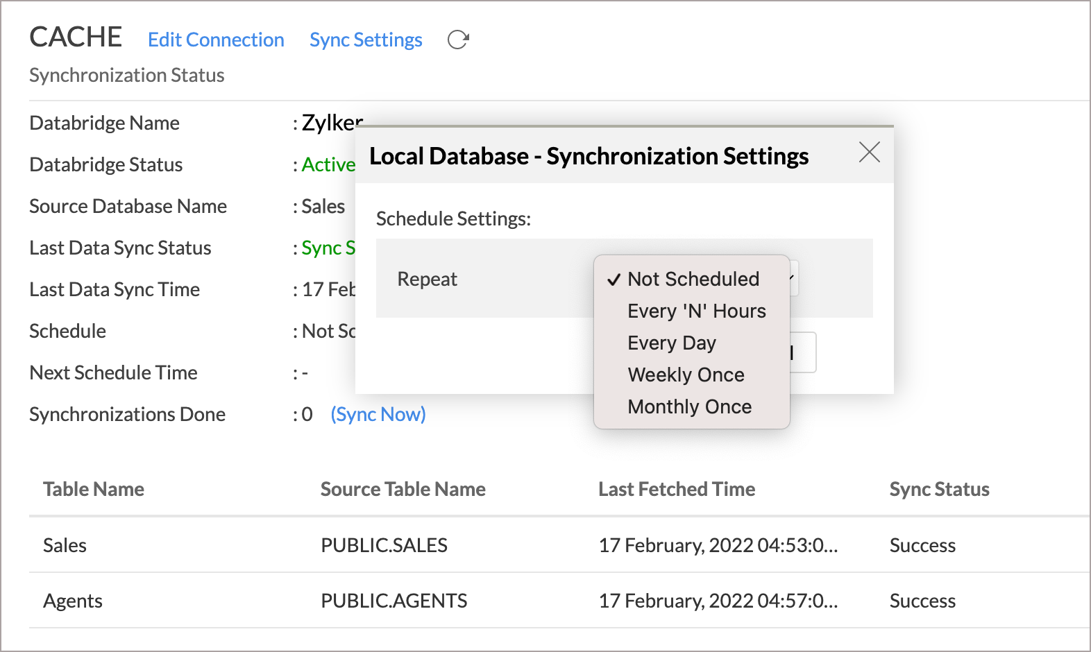 Import Data from Cache l Zoho Analytics Help