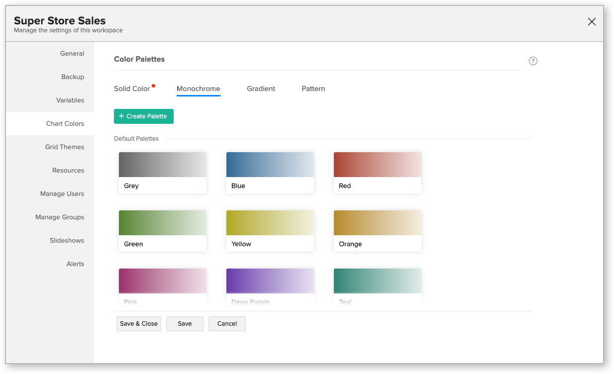 Chart Palette L Zoho Analytics Help