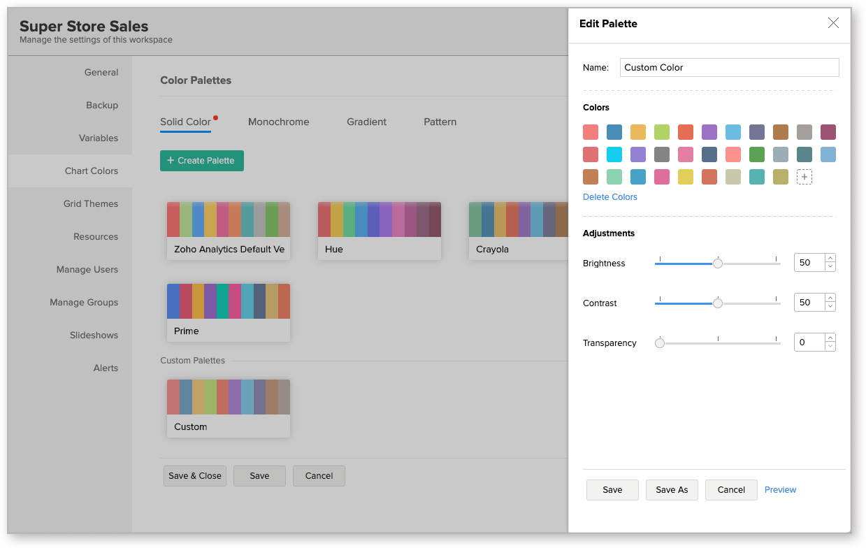 Chart Palette l Zoho Analytics Help