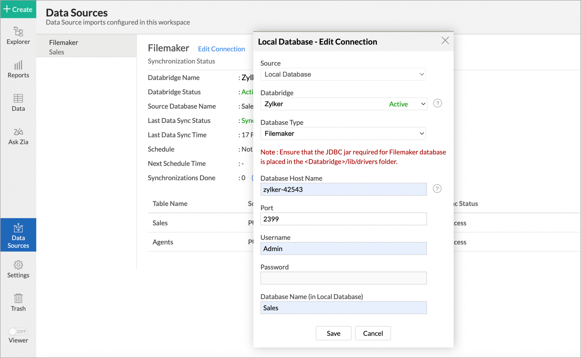 Import Data from FileMaker l Zoho Analytics Help