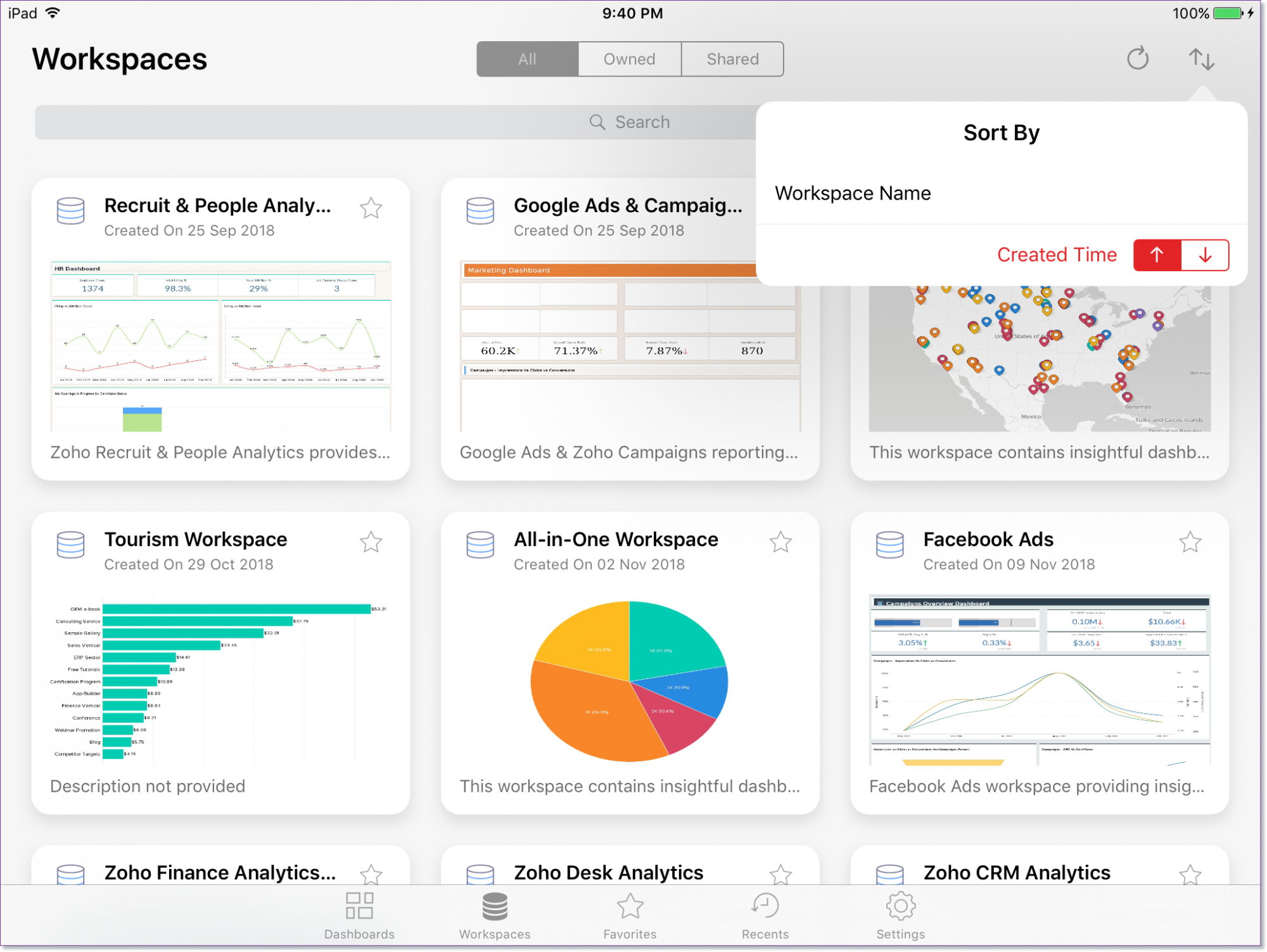 iPad App l Zoho Analytics Help