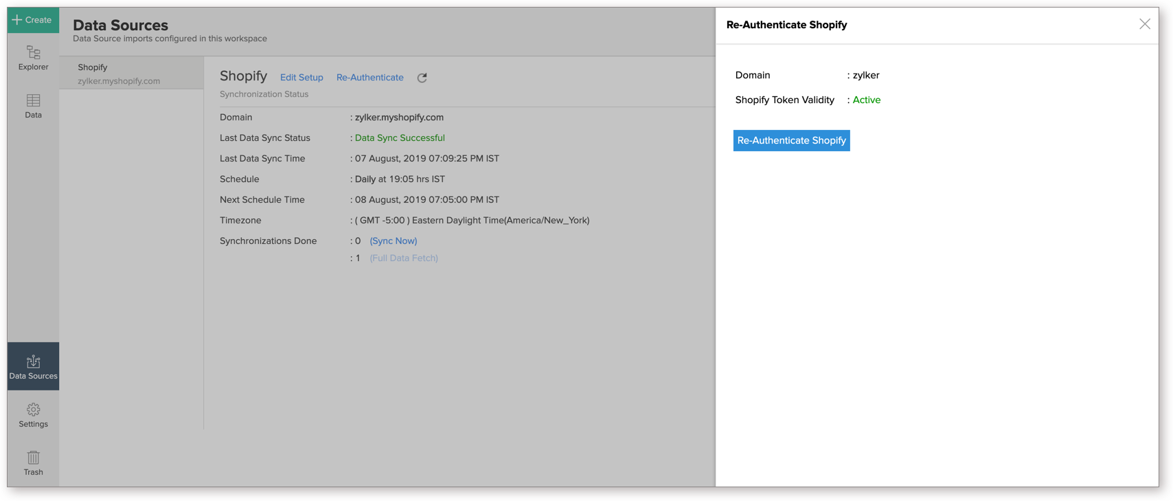 Shopify l Zoho Analytics