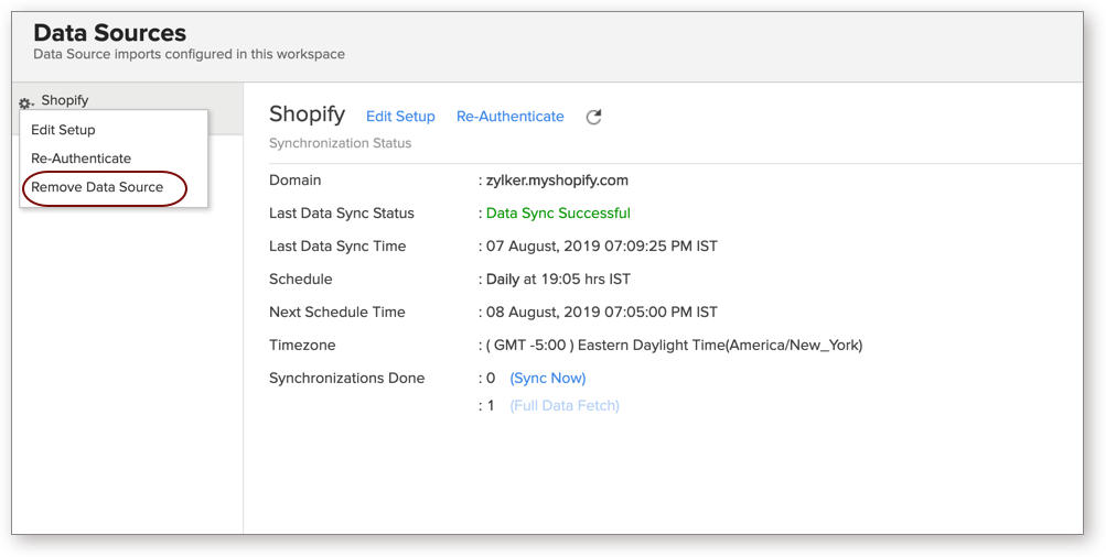 Shopify l Zoho Analytics