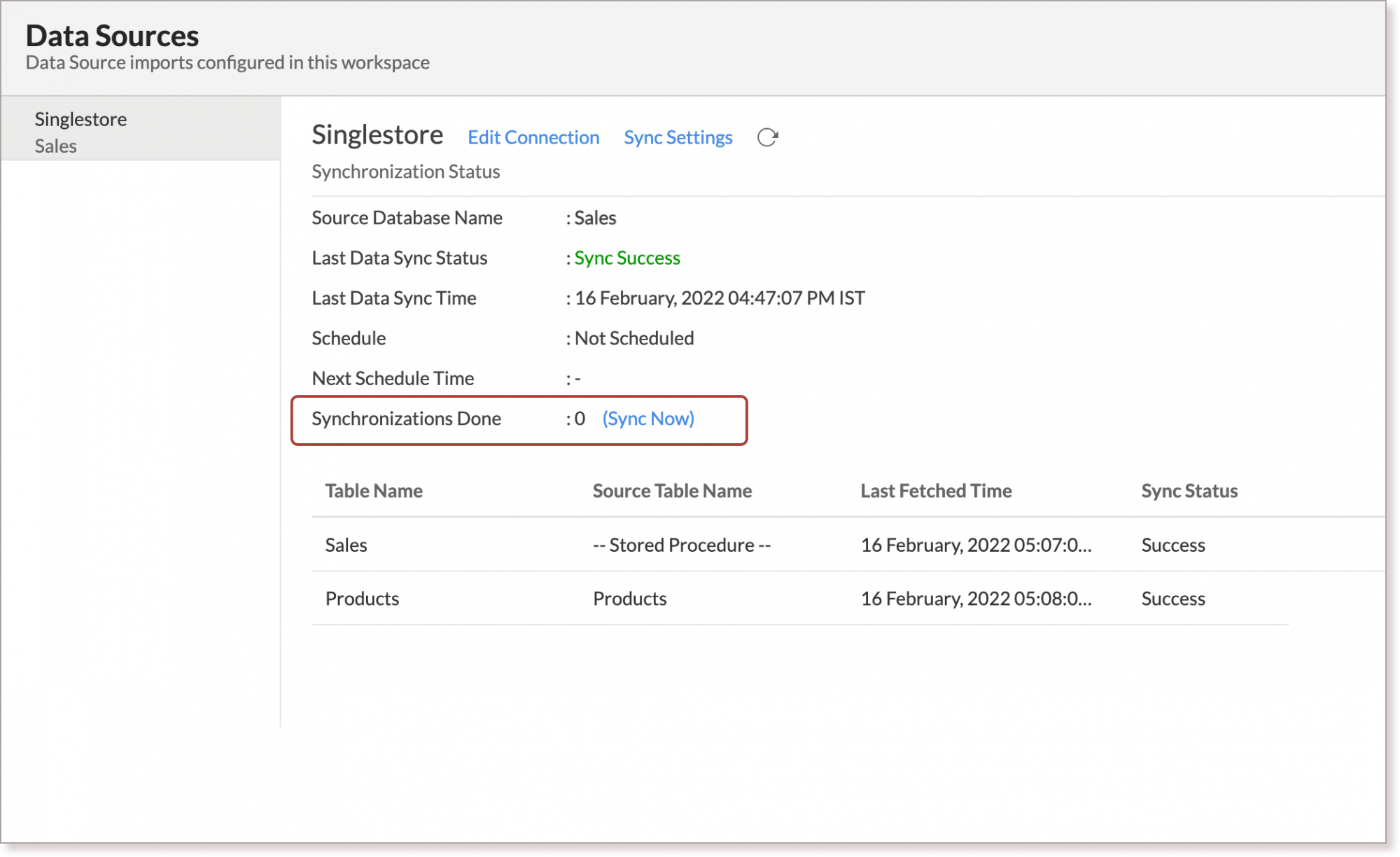 Import Data from Singlestore l Zoho Analytics Help