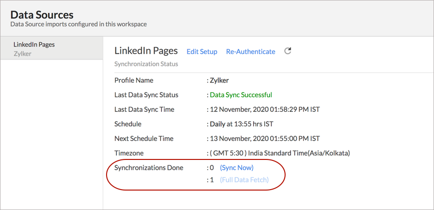LinkedIn Pages l Zoho Analytics Help