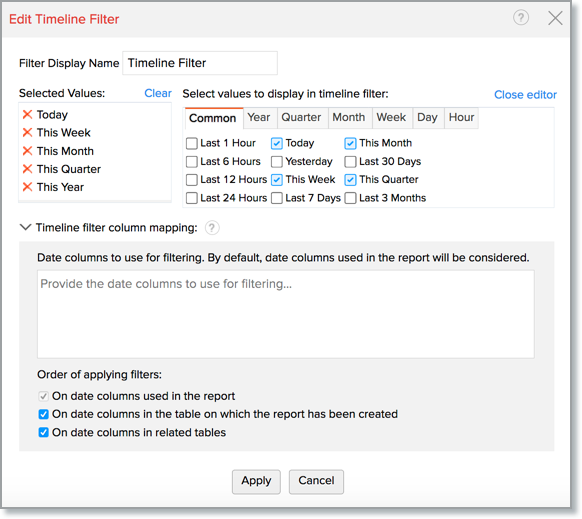 Creating a Dashboard | Zoho Analytics On-Premise