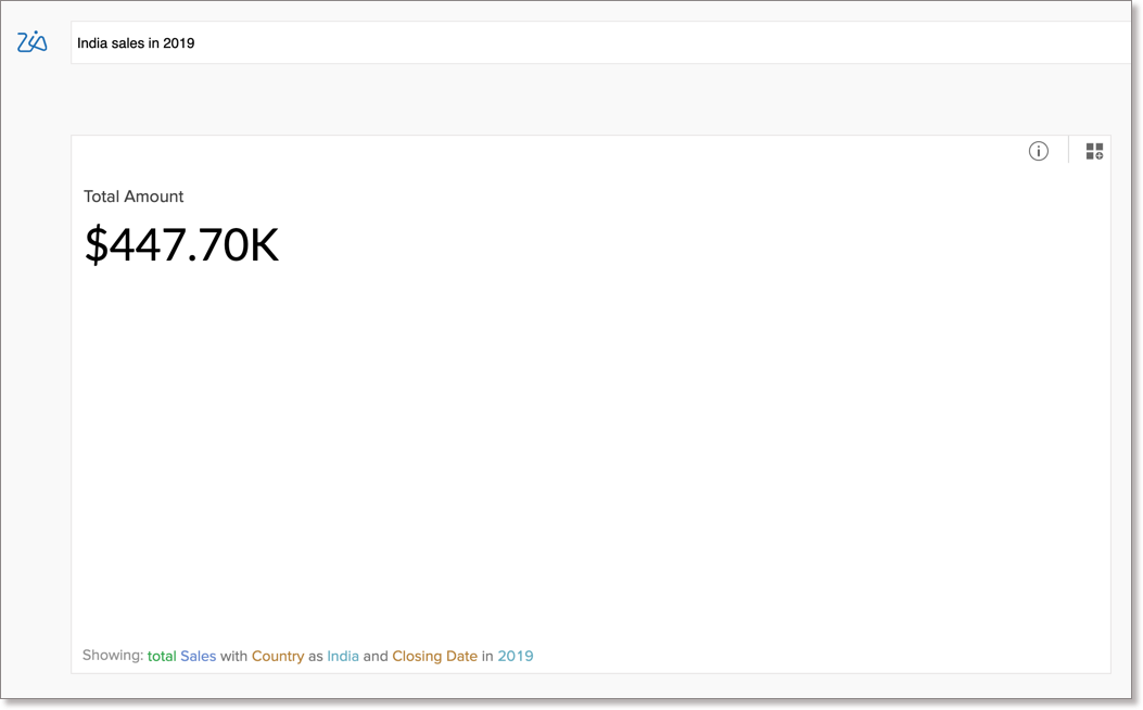 Constructing questions for Ask Zia | Zoho Analytics On-Premise