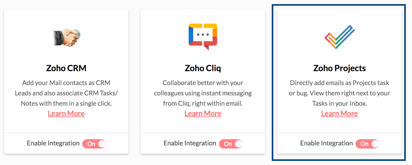 Zoho Projects Integration With Zoho Mail