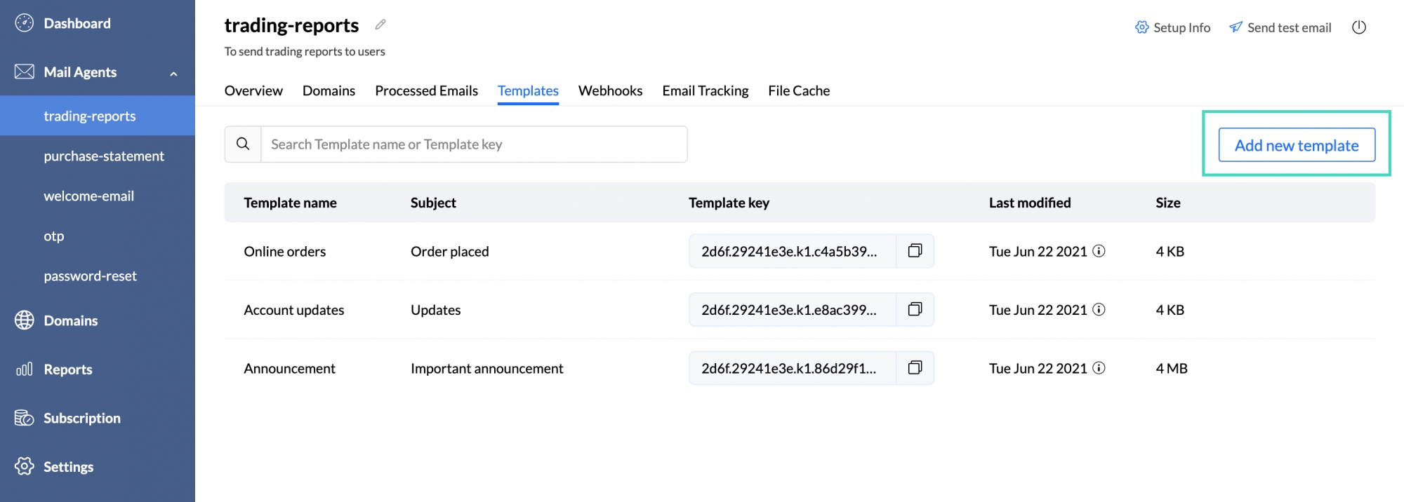 Templates for Transactional emails