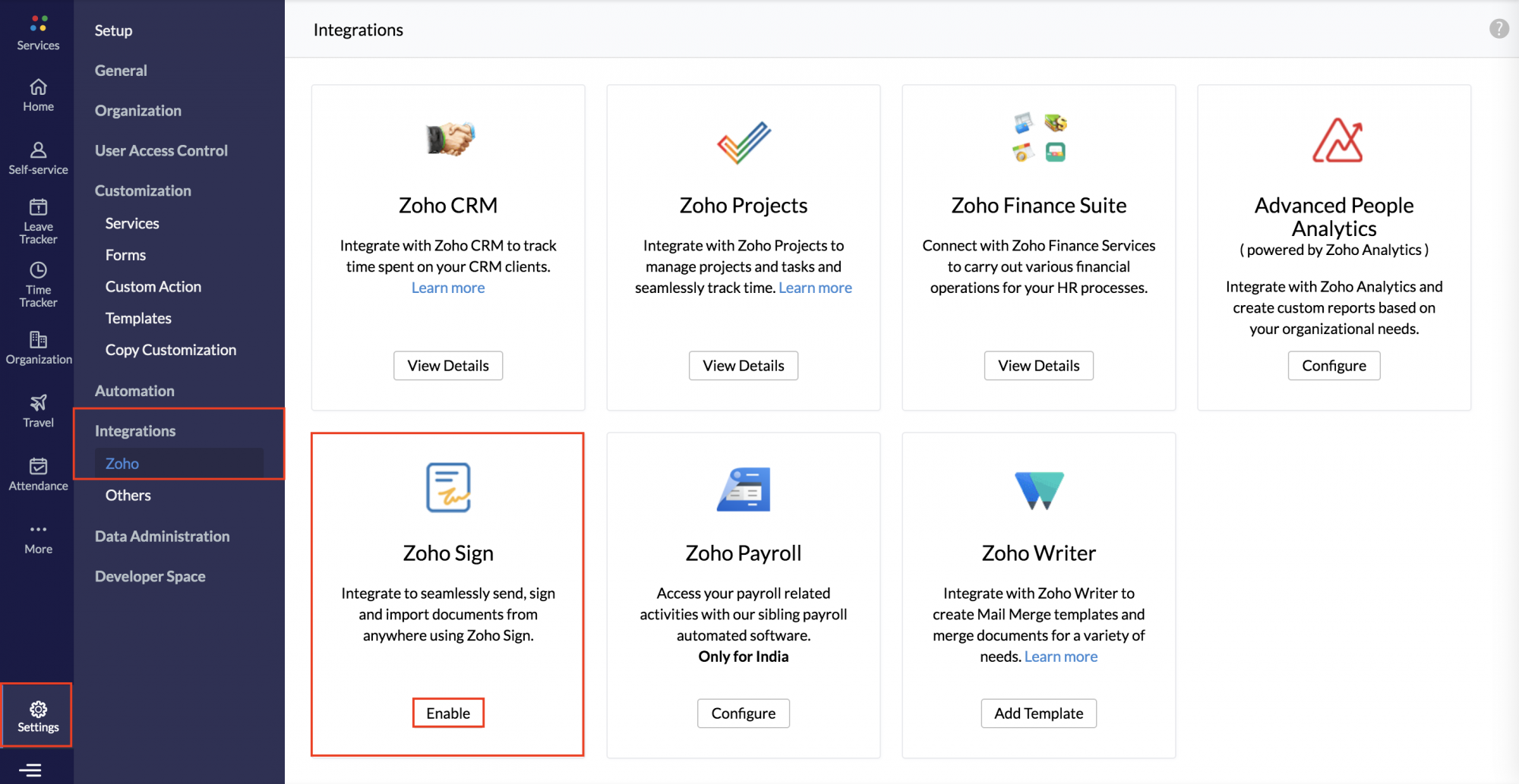 E-signature|Zoho People| Zoho Sign