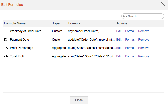 Add Formulas | Zoho Analytics On-Premise