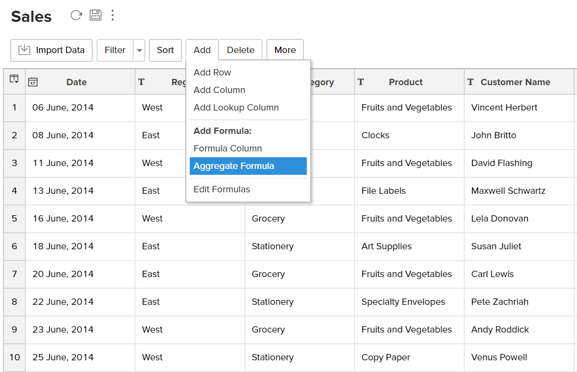 Add Formulas | Zoho Analytics On-Premise