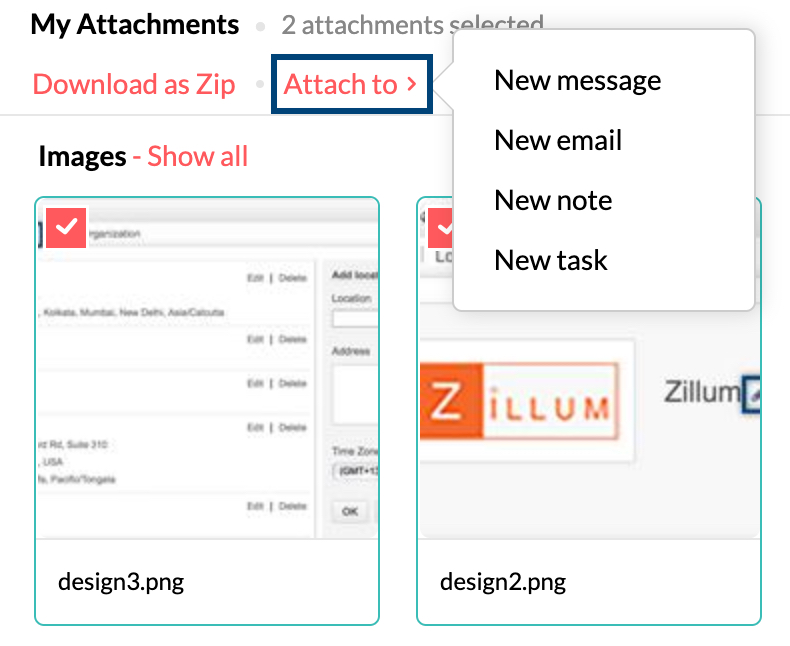Attachment Viewer for all the attachments in your Zoho Mailbox