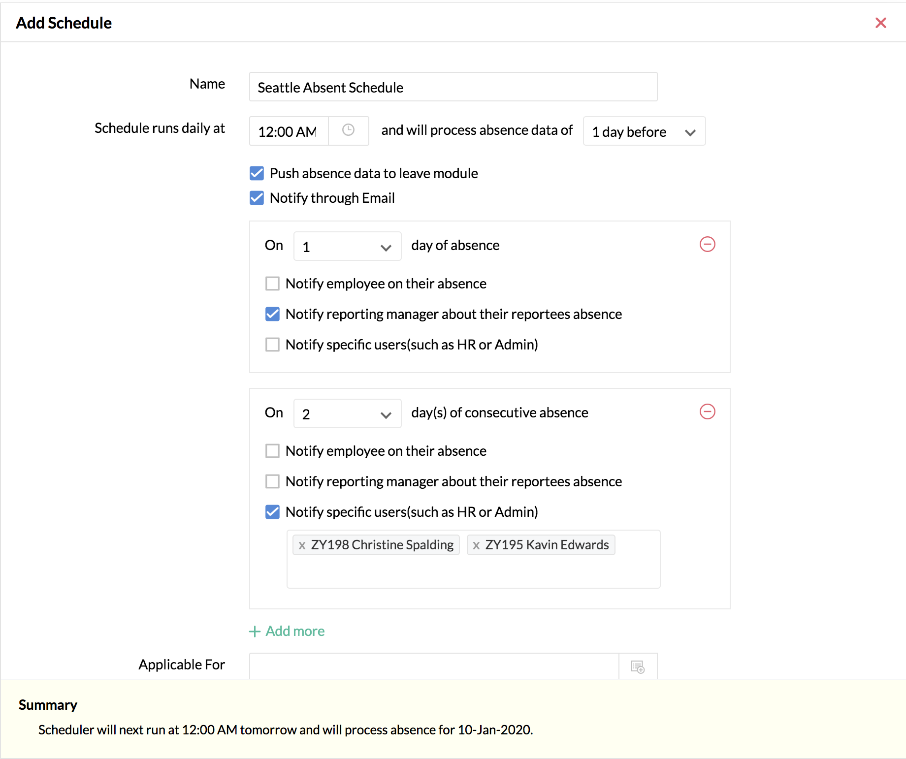 Attendance Regularization