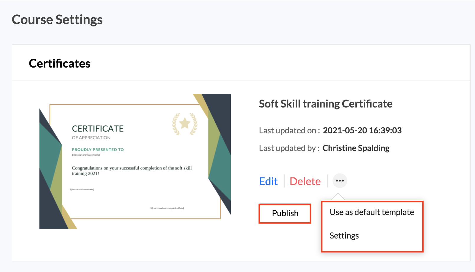 LMS Course Settings II Learning Management System II Zoho People LMS Course Settings II Learning Management System II Zoho People