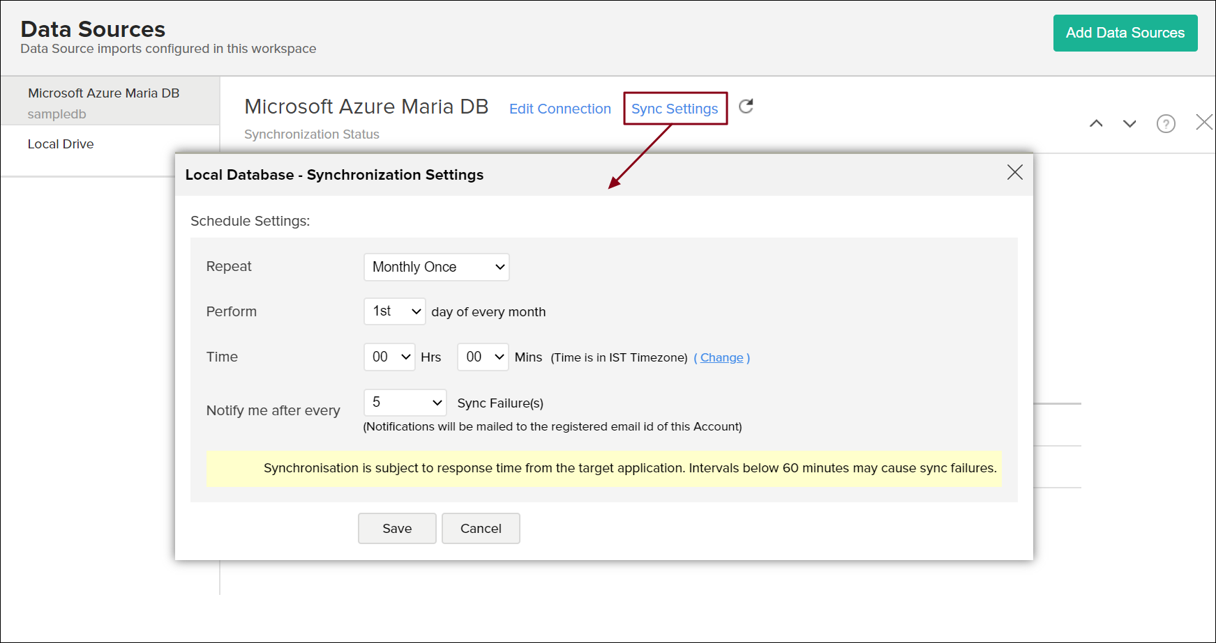 Import from Microsoft Azure Maria DB | Analytics Plus cloud