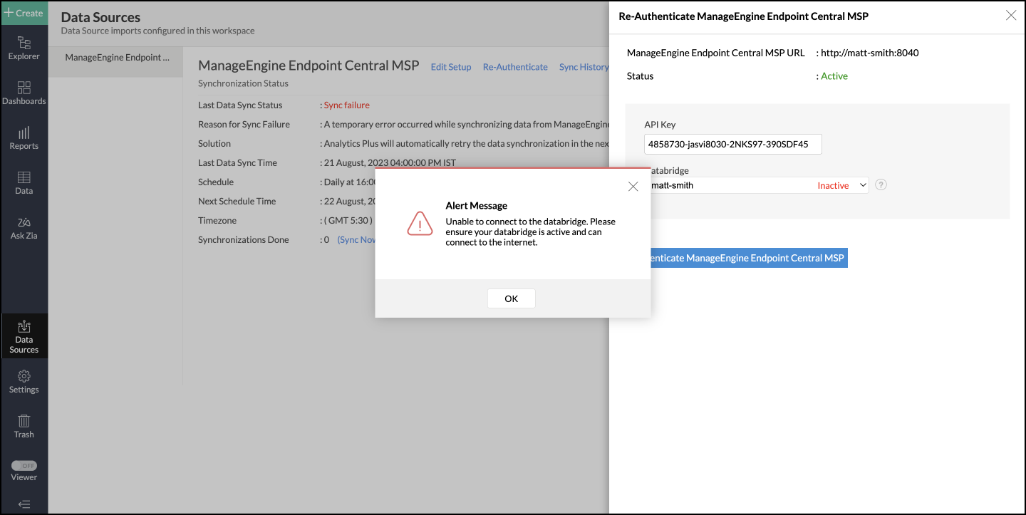 Endpoint Central MSP Integration | Analytics Plus Cloud
