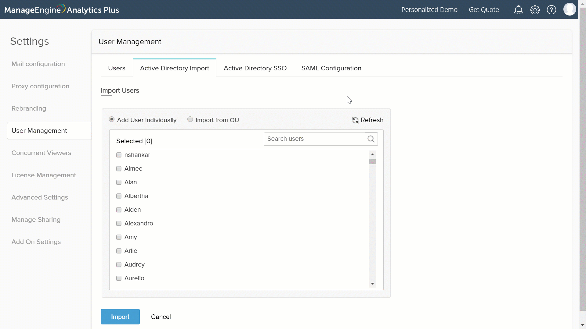 User management | Analytics Plus