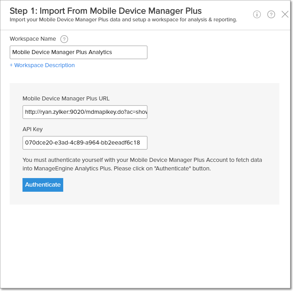 Mobile Device Manager Plus Integration Analytics Plus