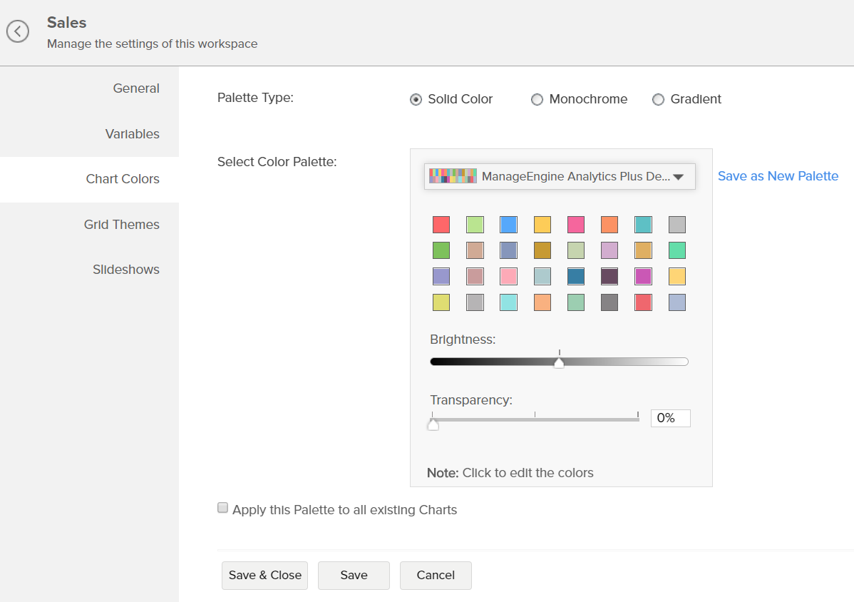 Color Palette - Analytics Plus