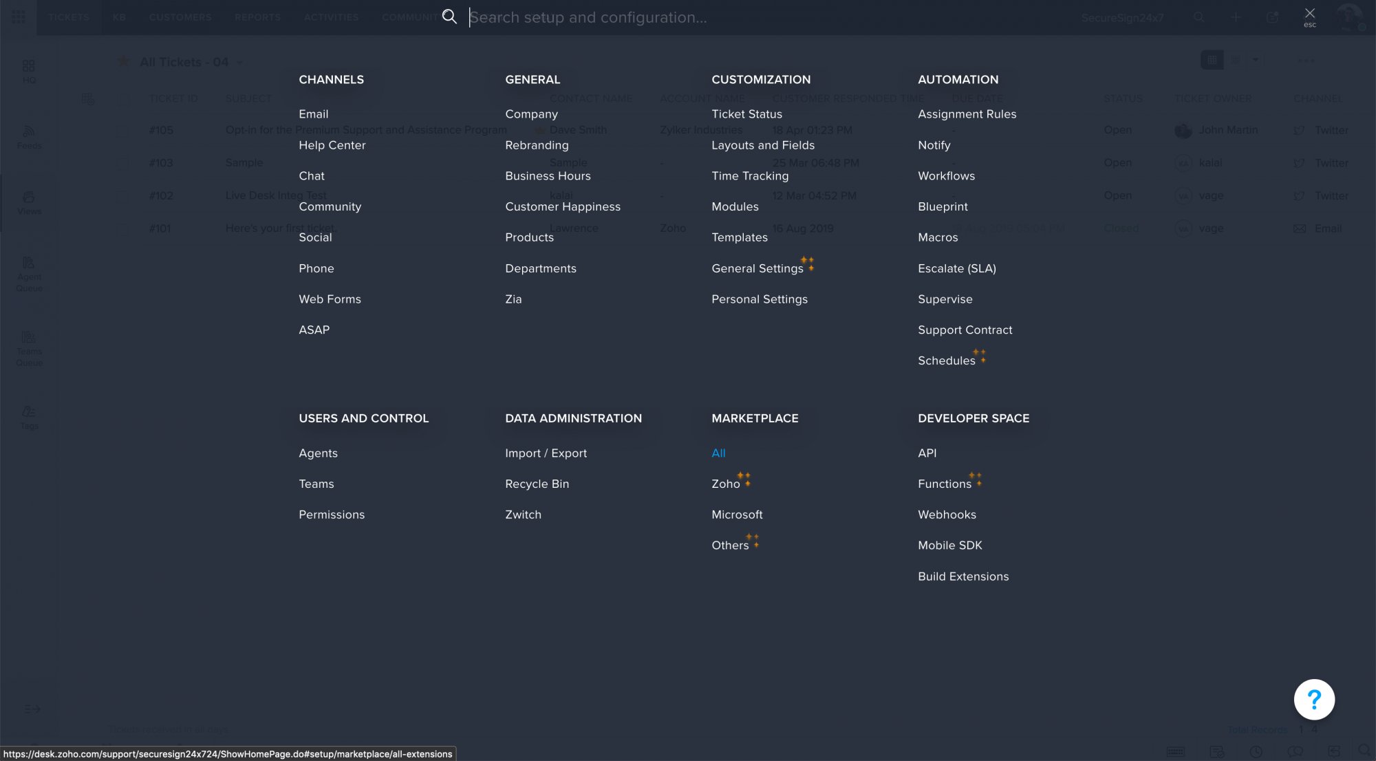 Zoho Sign integration for Zoho Desk | E-Sign in Help desk and customer ...
