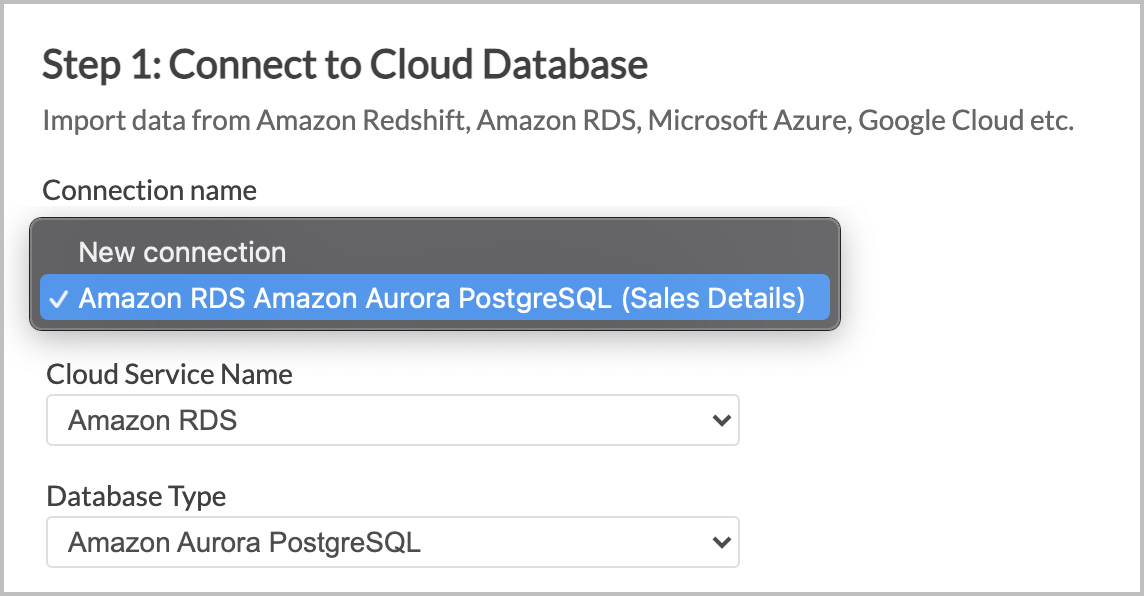 Import Data from Amazon Aurora PostgreSQL l Zoho Analytics Help