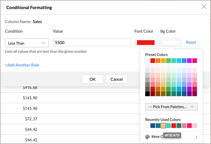 Customizing a Tabular View | Zoho Analytics Help